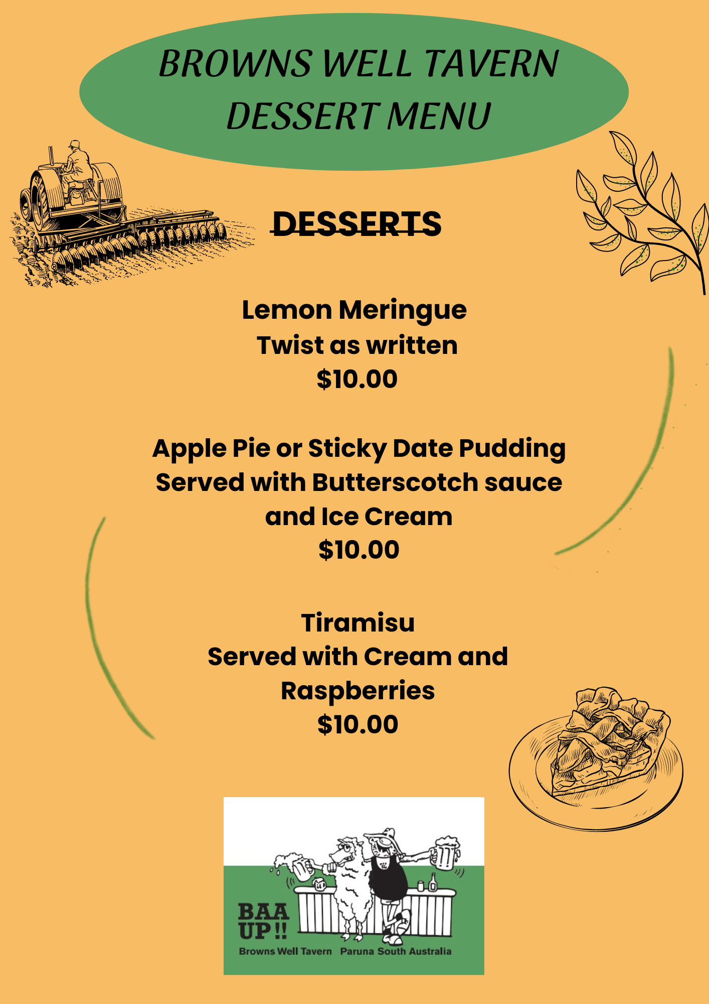 Menu 1 — Browns Well Tavern