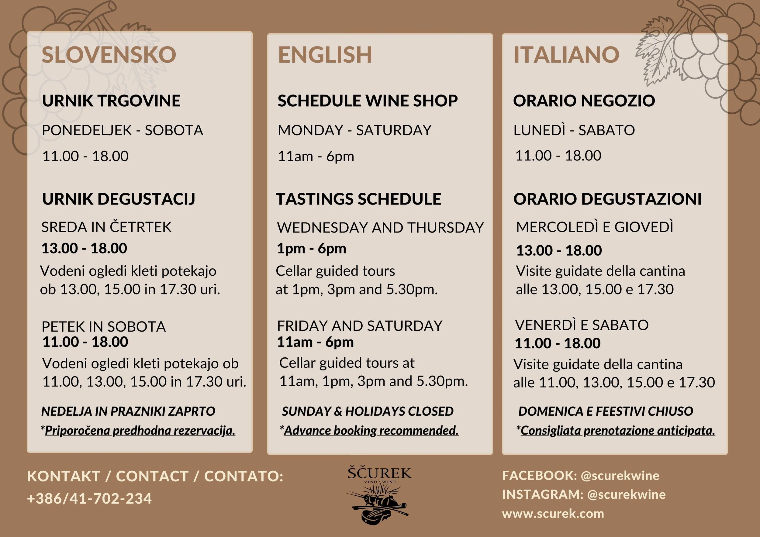 Menu 1 — Scurek Wine Familly Passion