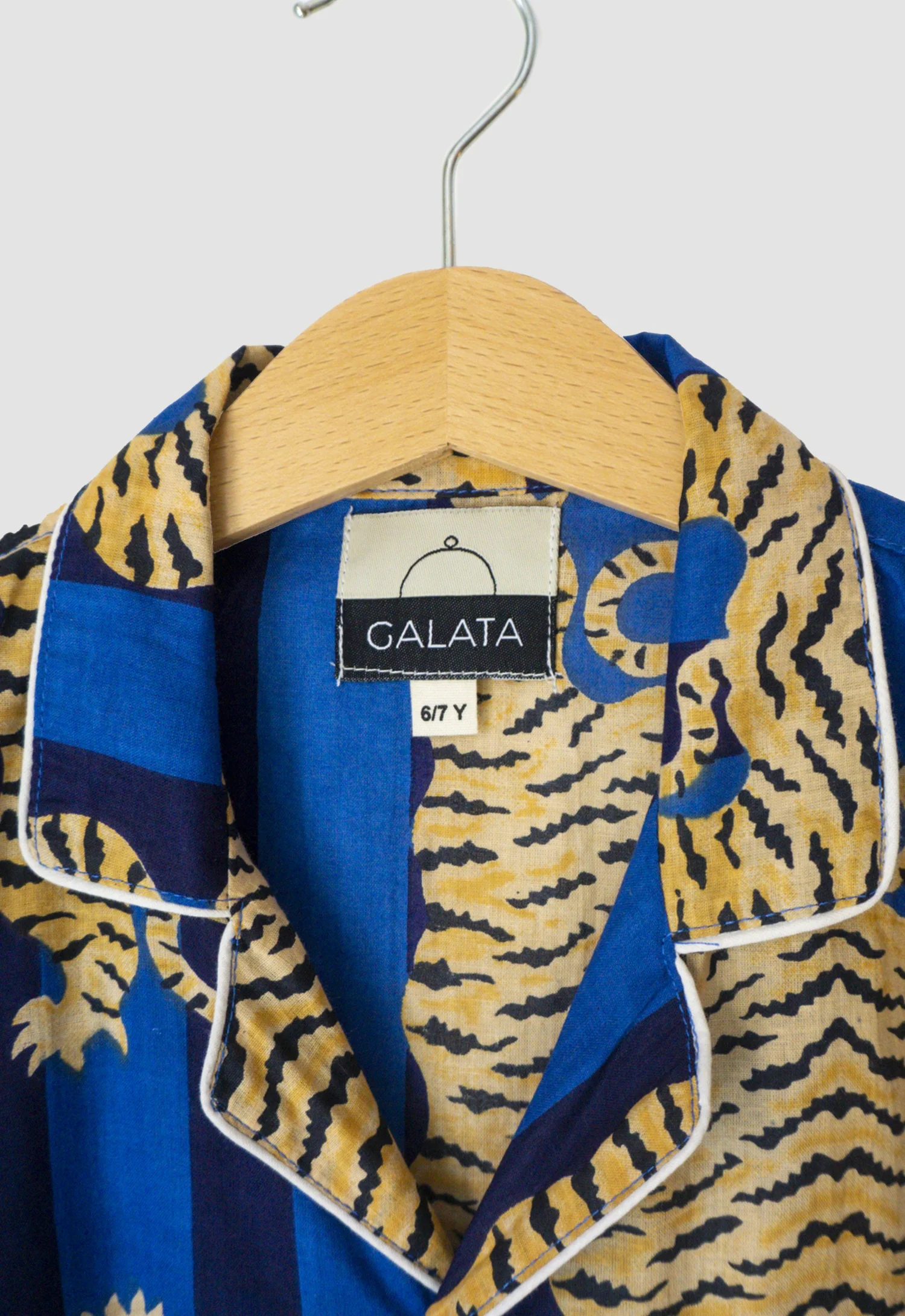 Pijama Camisero Infantil Samara Azul con Estampado de Tigres – Confort ...