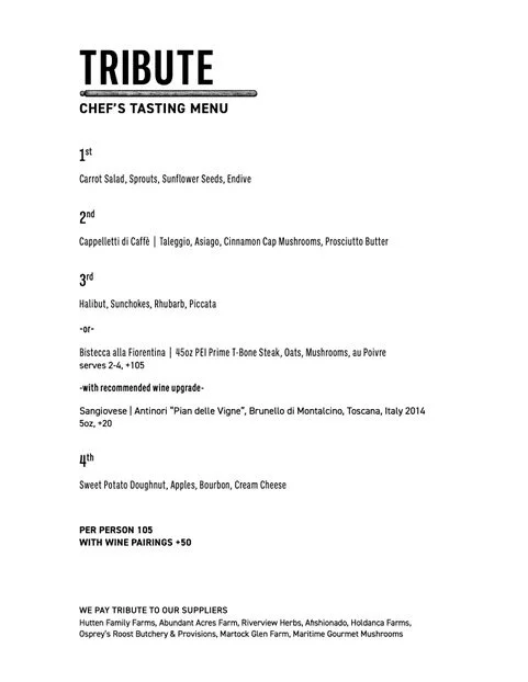 Menu — Tribute