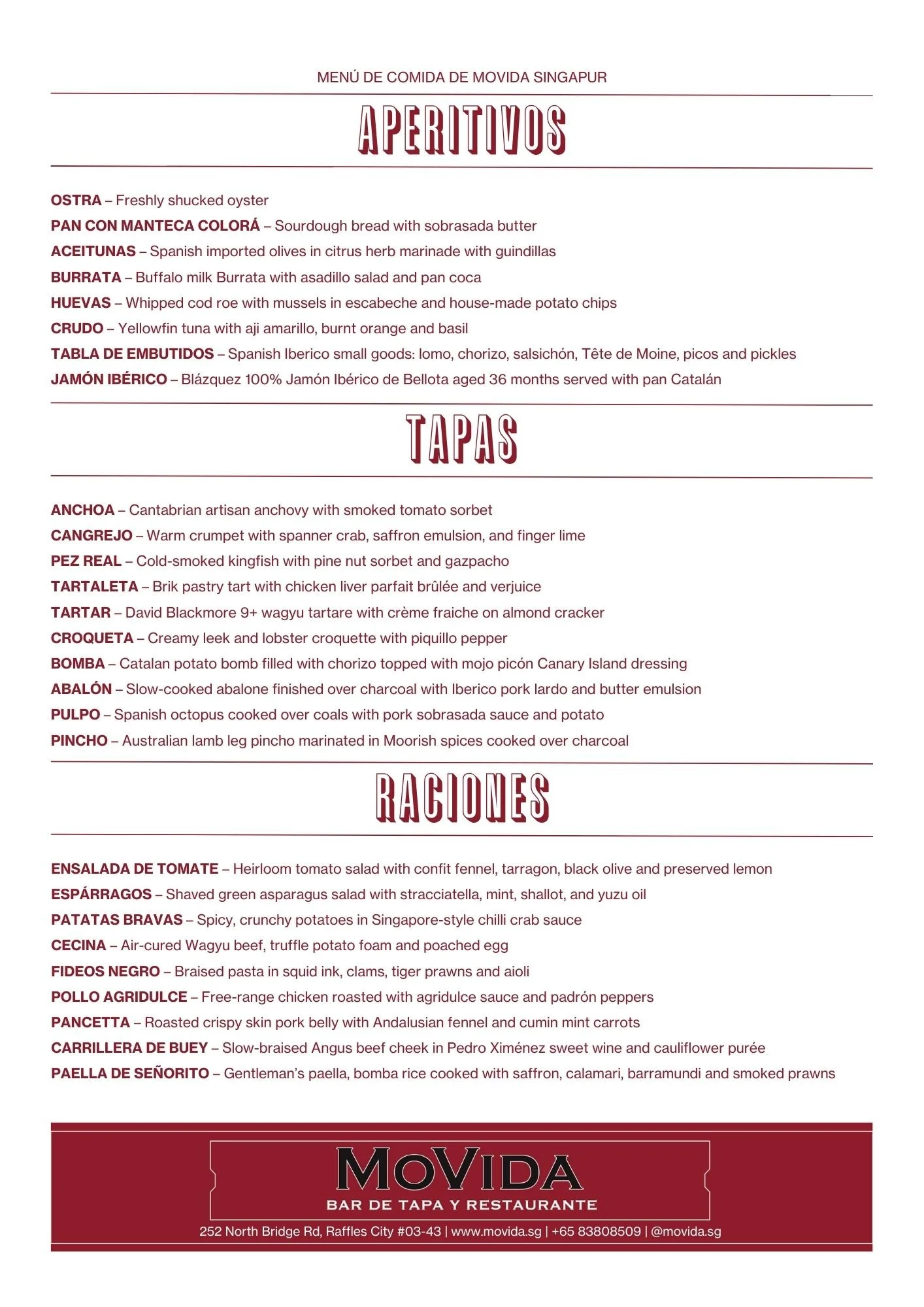 Menu — Movida (as edit 28Aug)