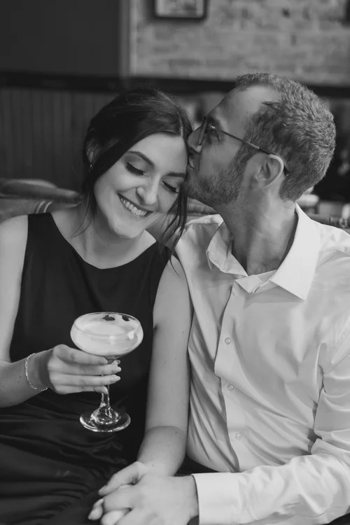 Julie + Josh's Engagement at Wise Guys — Julia Hunter Photography