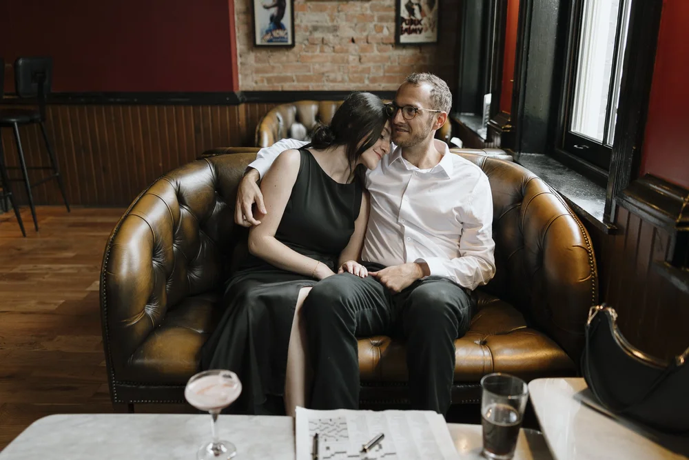 Julie + Josh's Engagement at Wise Guys — Julia Hunter Photography