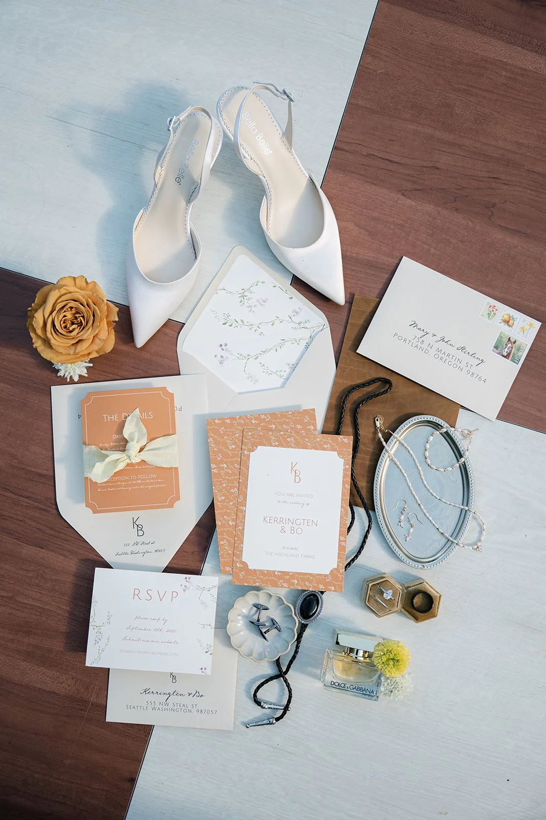 Custom, Full-Service Watercolor Wedding Invitations, Save the Dates