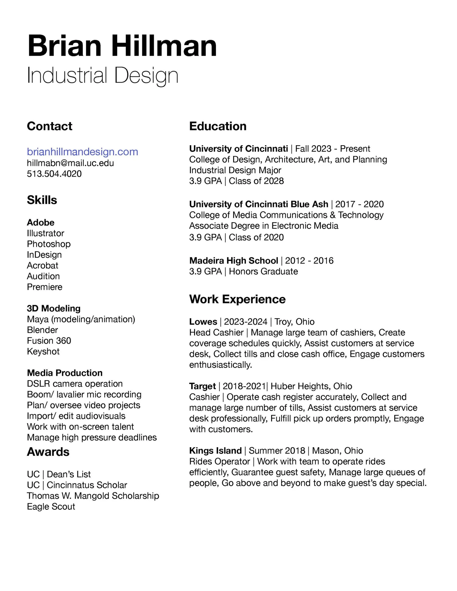 Resume — Brian Hillman