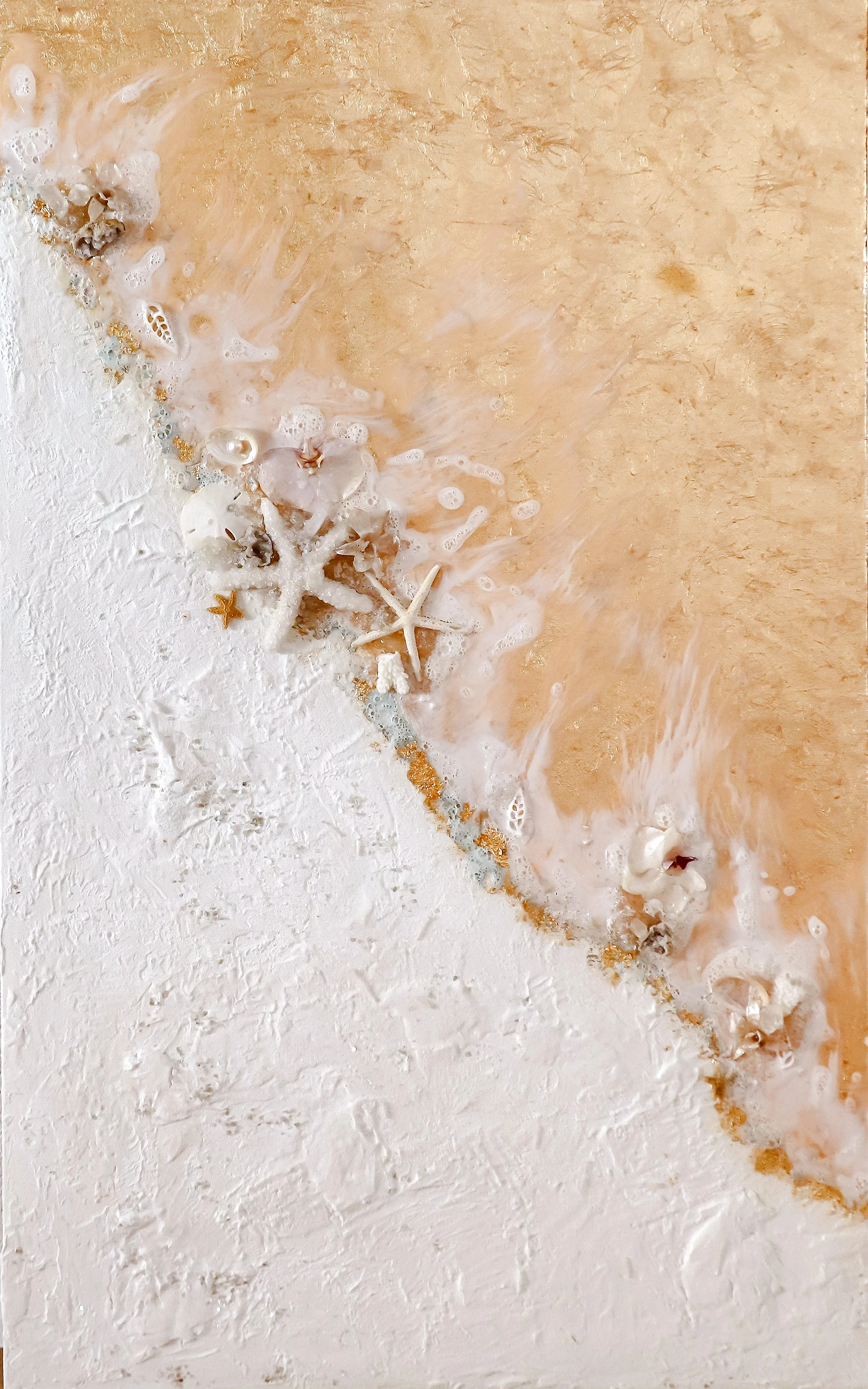 Salt of the Gilded Sea | Luxury Coastal Abstract Painting | — Kanoelani Art