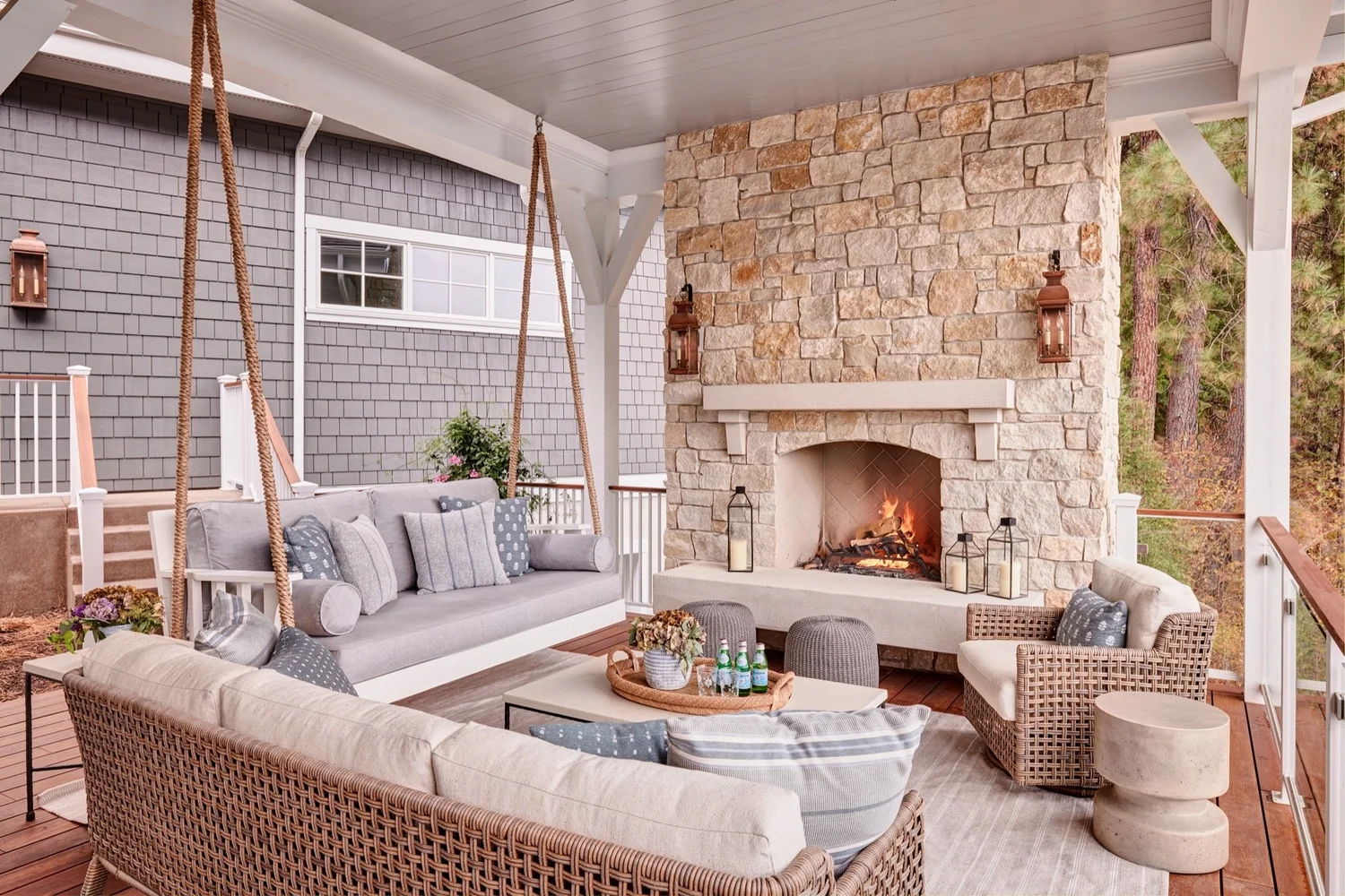 Coeur d'Alene Lake House: Living Room + Kitchen + Outdoor Living Spaces ...