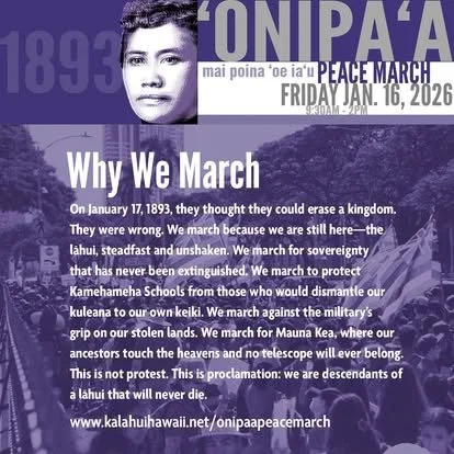 'Onipa'a Peace March | Join the Peace March Today — Ka Lāhui Hawaiʻi