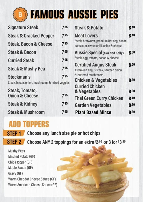 In-Store Menu — Beefy's