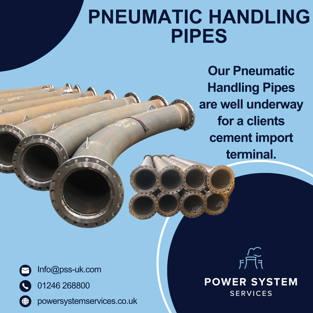 Pneumatic Handling Pipes for Cement Terminals | Power System Services ...