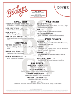 Menu — Bodega SF