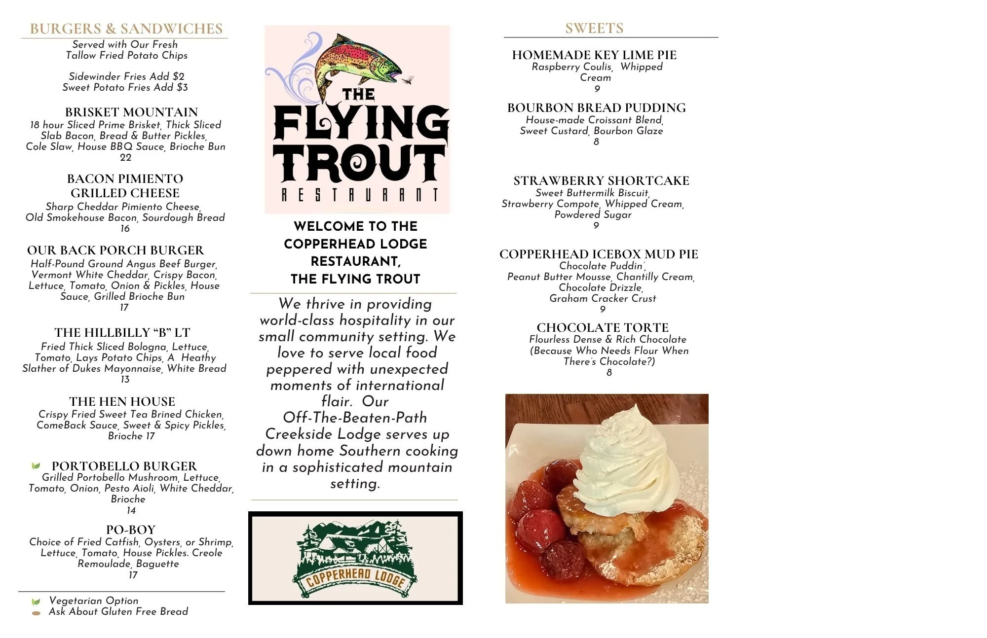 Menus — The Flying Trout