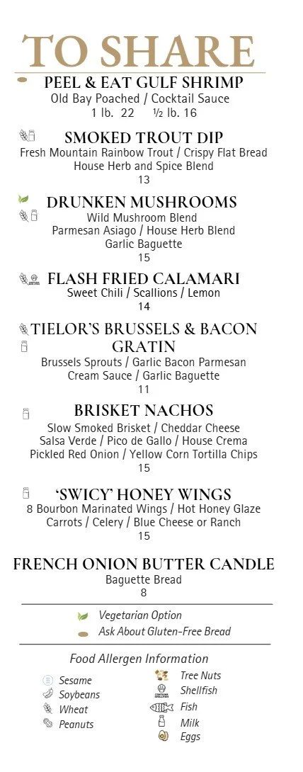 Menus — The Flying Trout