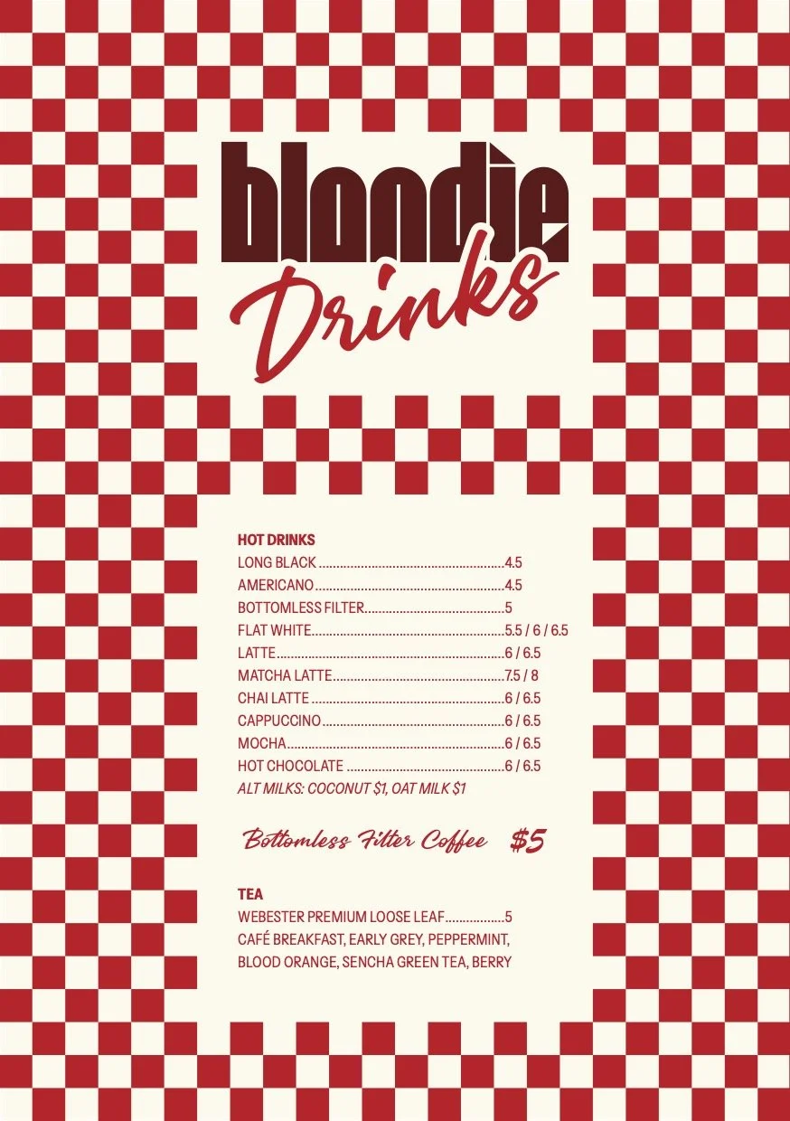 Menu — Blondie Diner