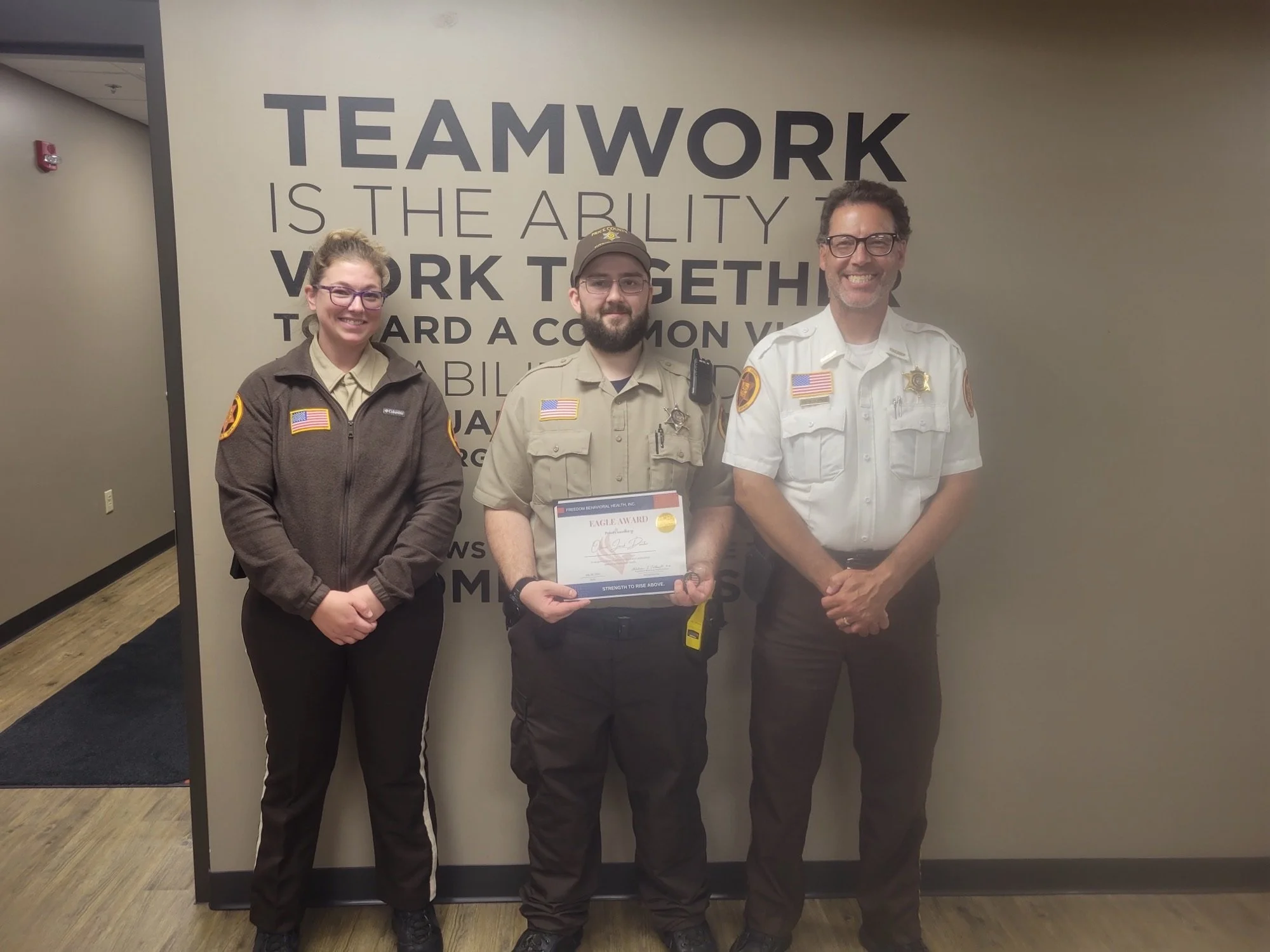 Eagle Award Presented – Officer Dunbar — Freedom Behavioral Health