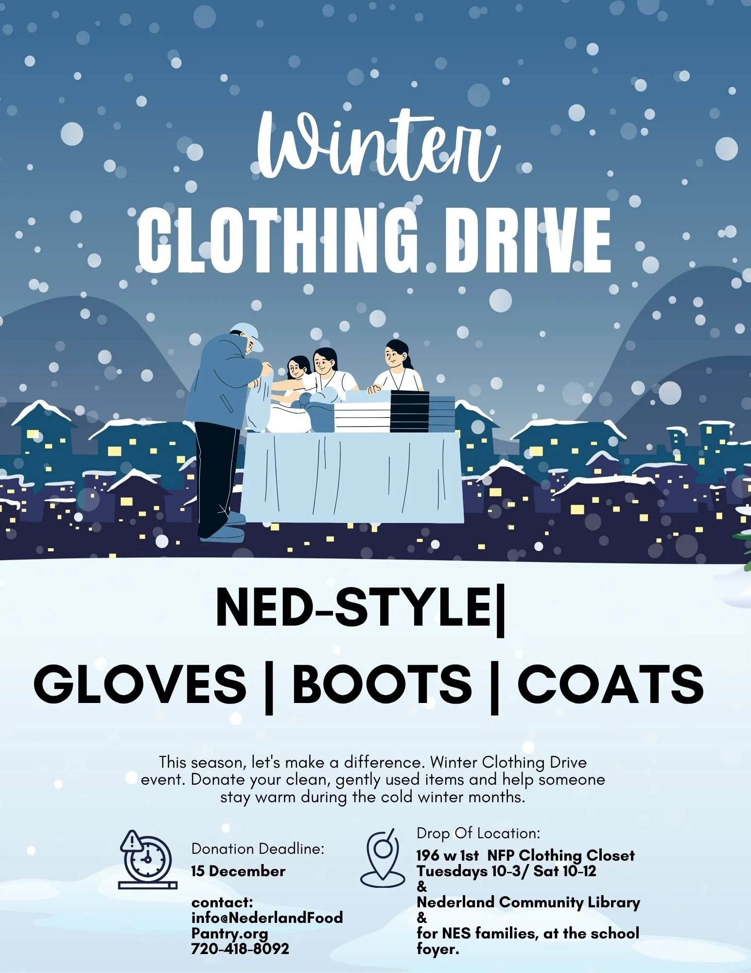 Winter Clothing Drive — Nederland Food Pantry