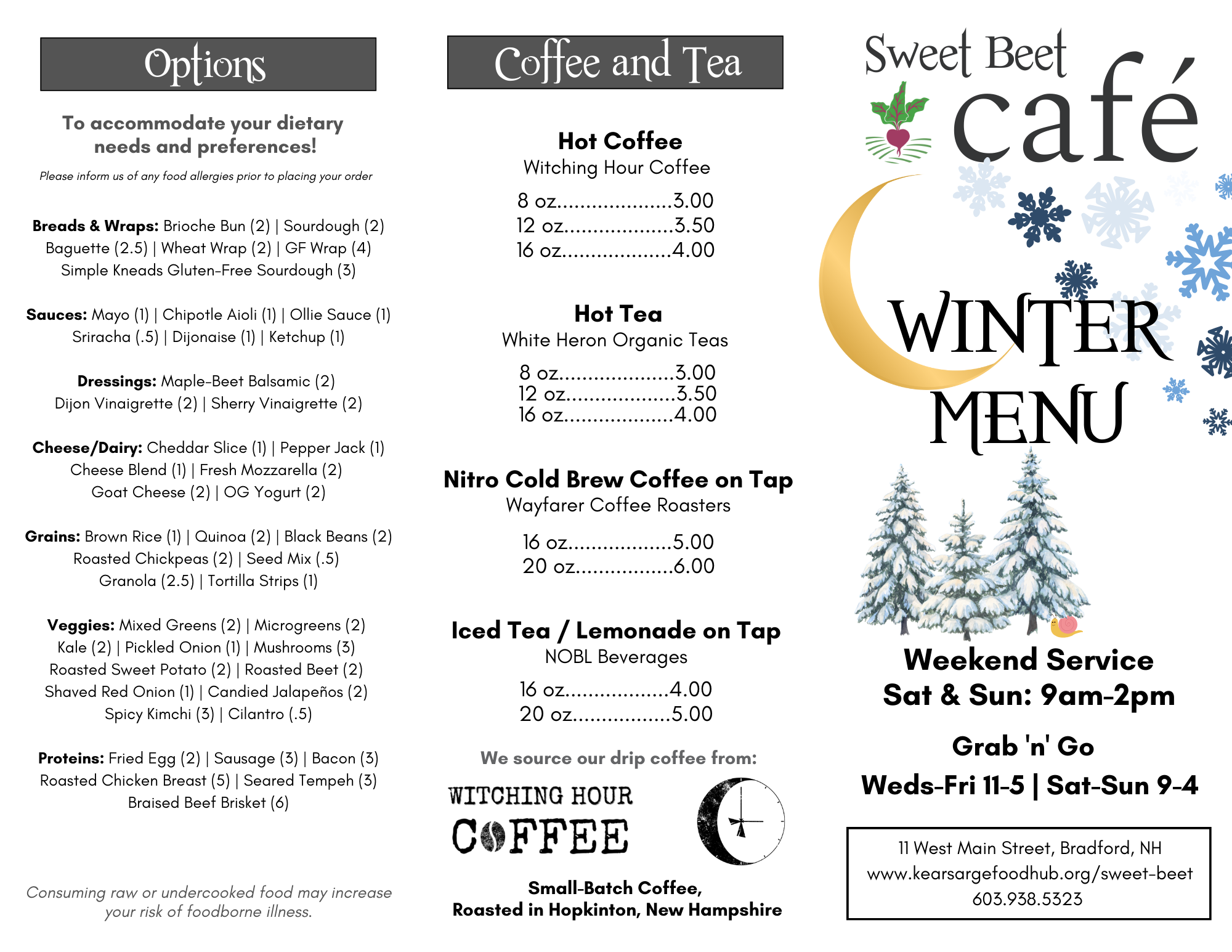New Seasonal Menu at The Beet! — Kearsarge Food Hub