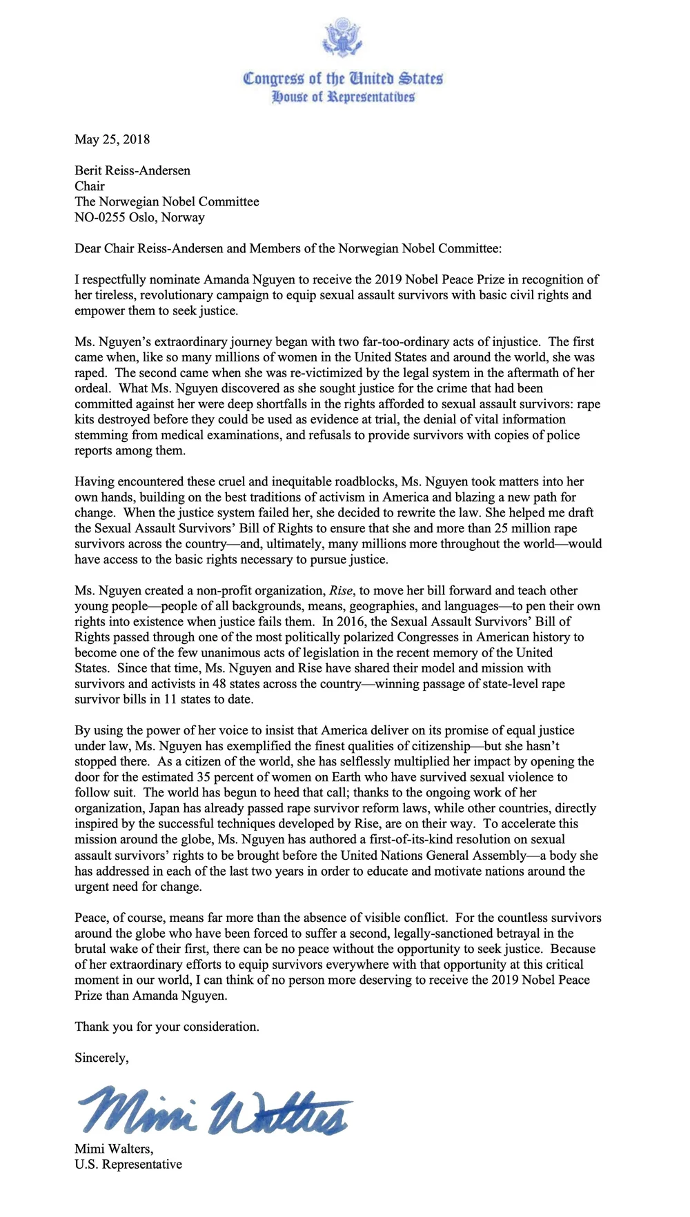 Nobel Nomination — Amanda Nguyen