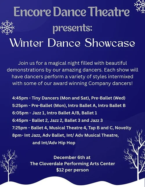 Encore Dance Theater - Winter Dance Showcase — Cloverdale Performing Arts Center