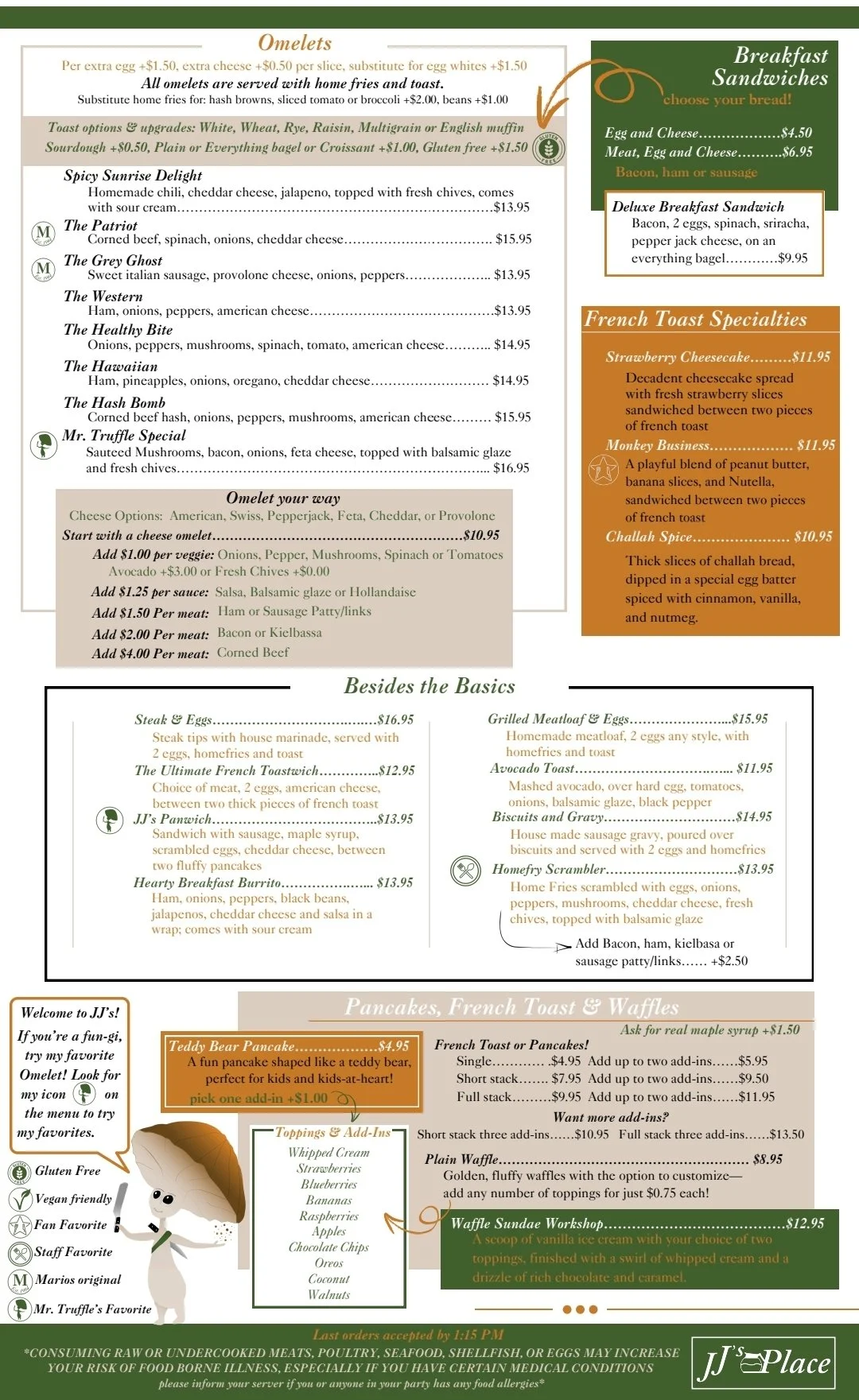 Menu — JJ's Place