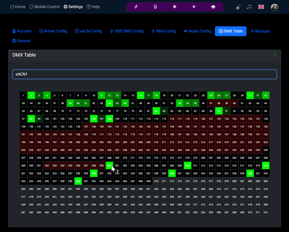 DMX Table — DMXDesktop