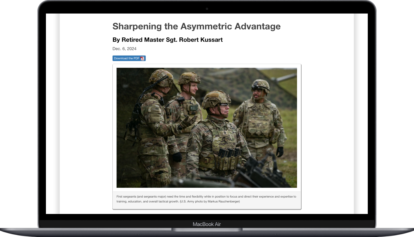 The Evolution of Senior NCOs: Preparing for Multi-Domain Operations ...