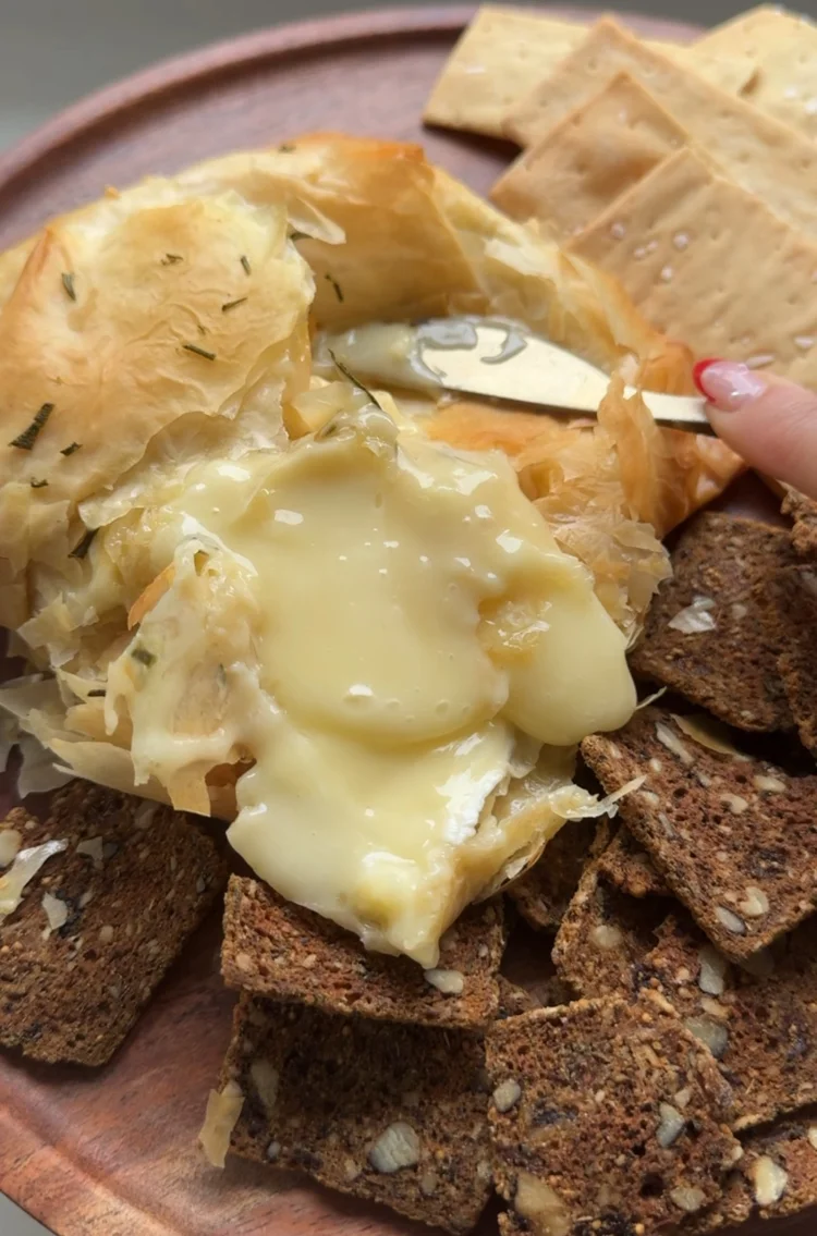 Crispy Garlic Butter Baked Brie with Hot Honey — ConVino Board