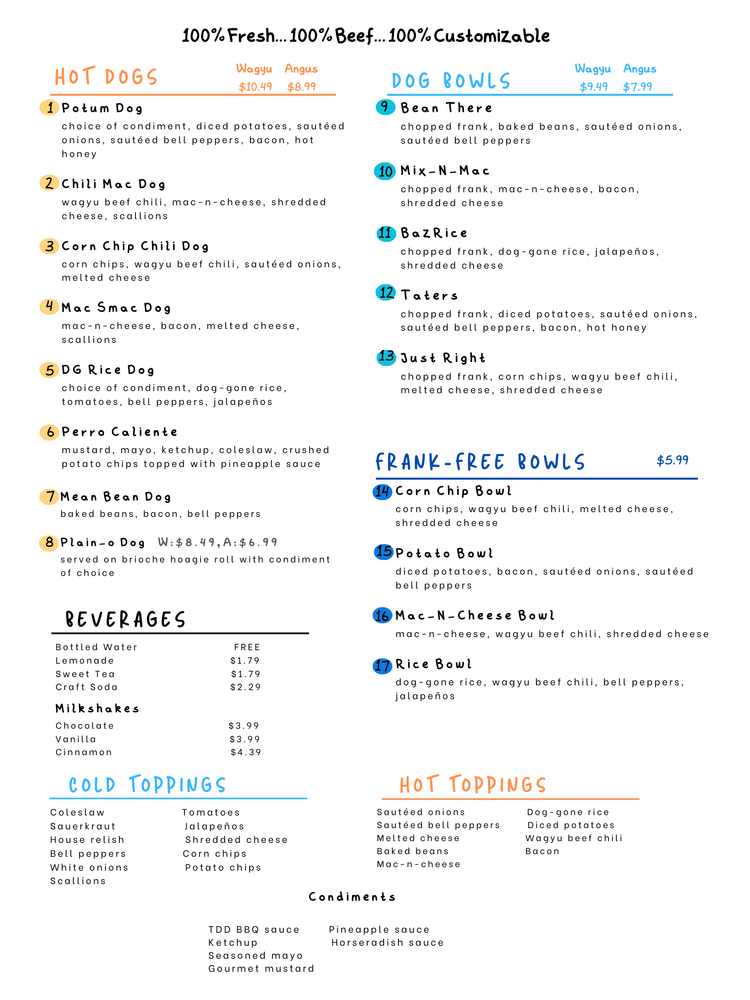 Menu — Top Dem Dogs