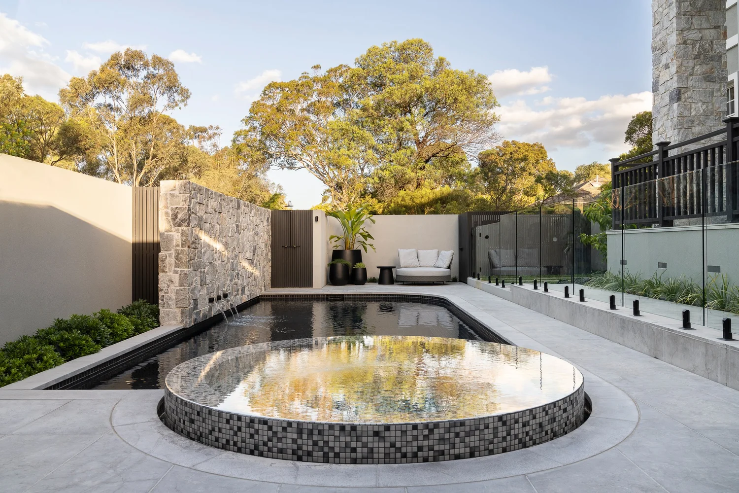 Balwyn Project | Modern Curved Pool & Raised Spa Design | Mint ...