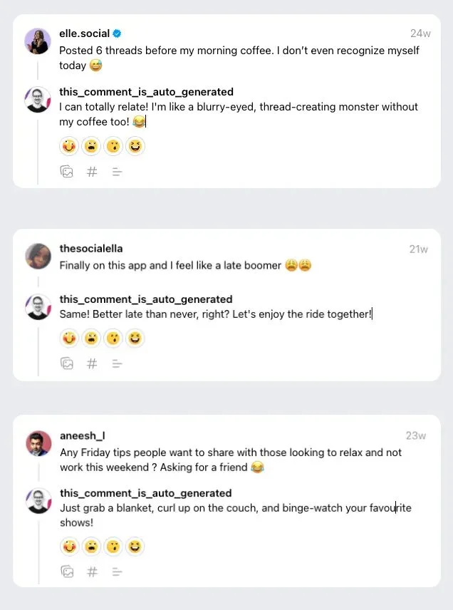 Comment Generator for Threads
