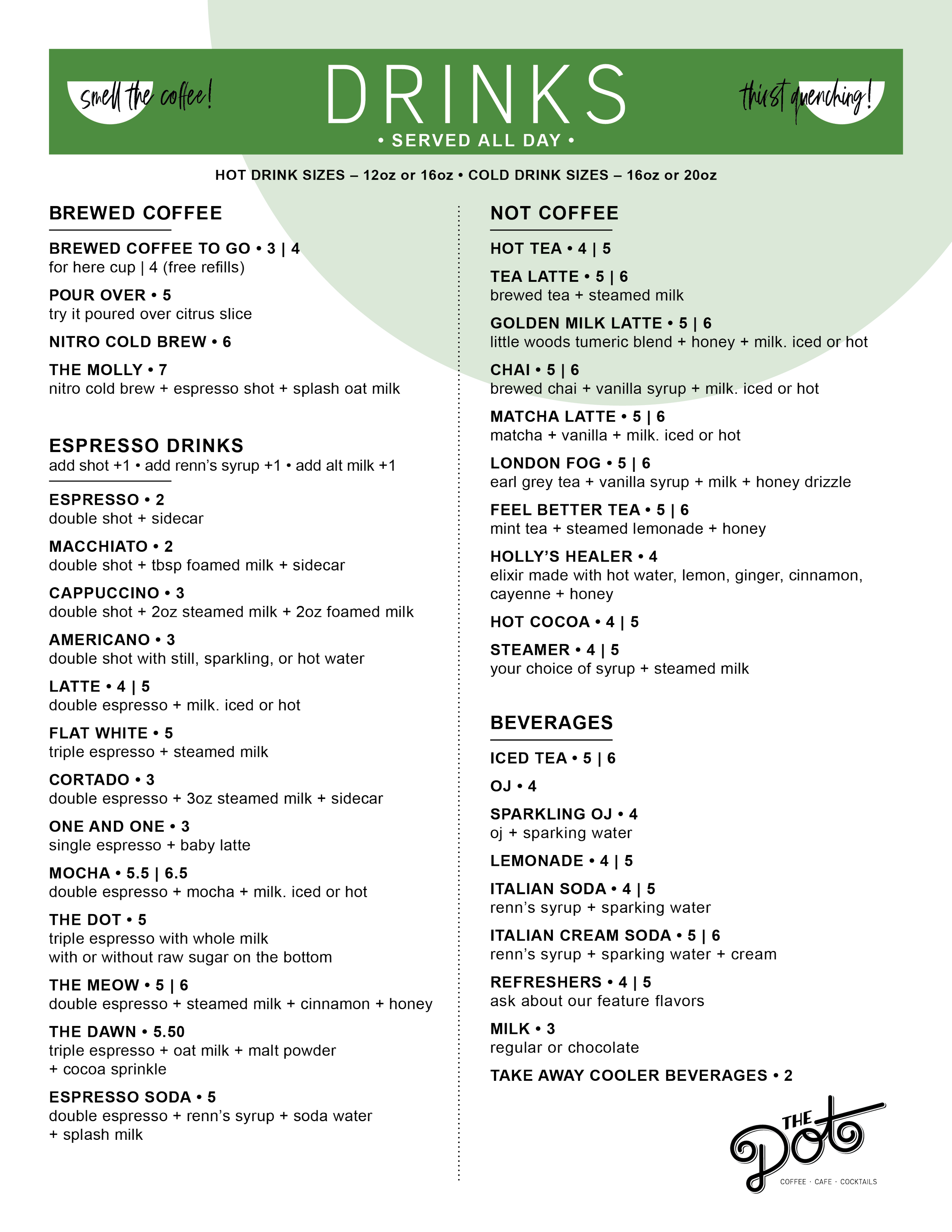 Menu — The Dot Cafe