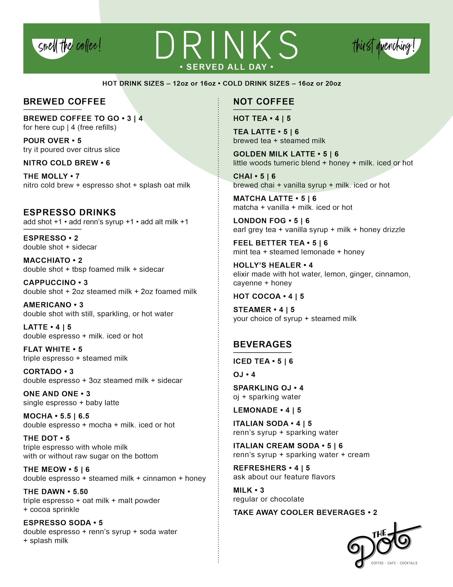 Menu — The Dot Cafe