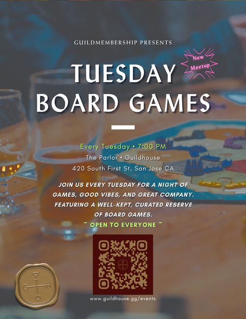 Tuesday Board Games — Guildhouse
