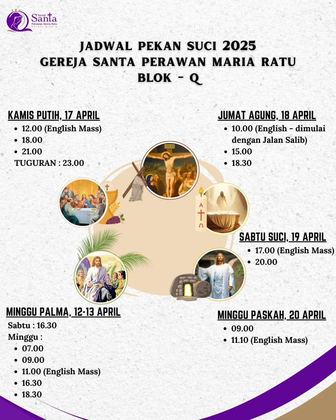 Gereja Santa Perawan Maria Ratu, Paroki Blok Q