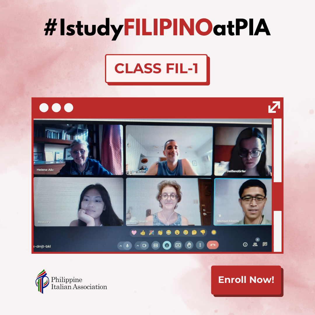 ENG - Filipino Language Classes — The Philippine Italian Association