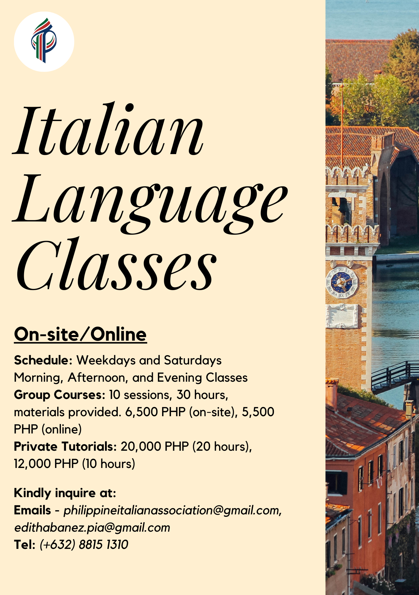 ENG - Italian Language Classes — The Philippine Italian Association