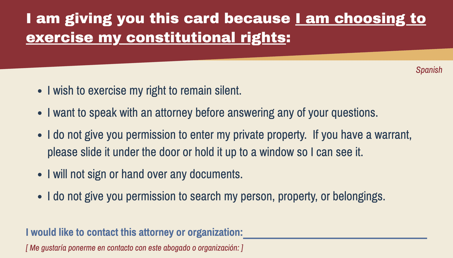Know Your Rights — TRP IMMIGRANT JUSTICE