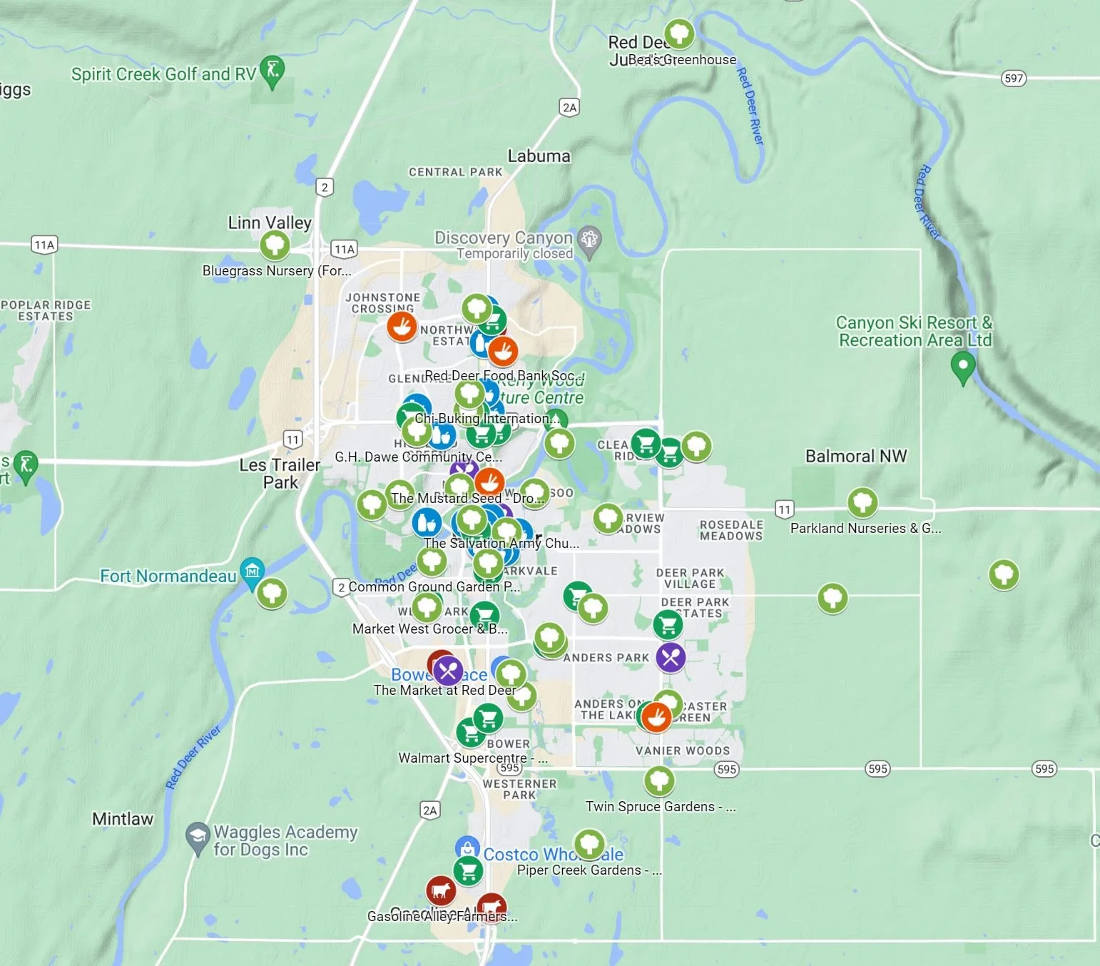 Red Deer Food Map