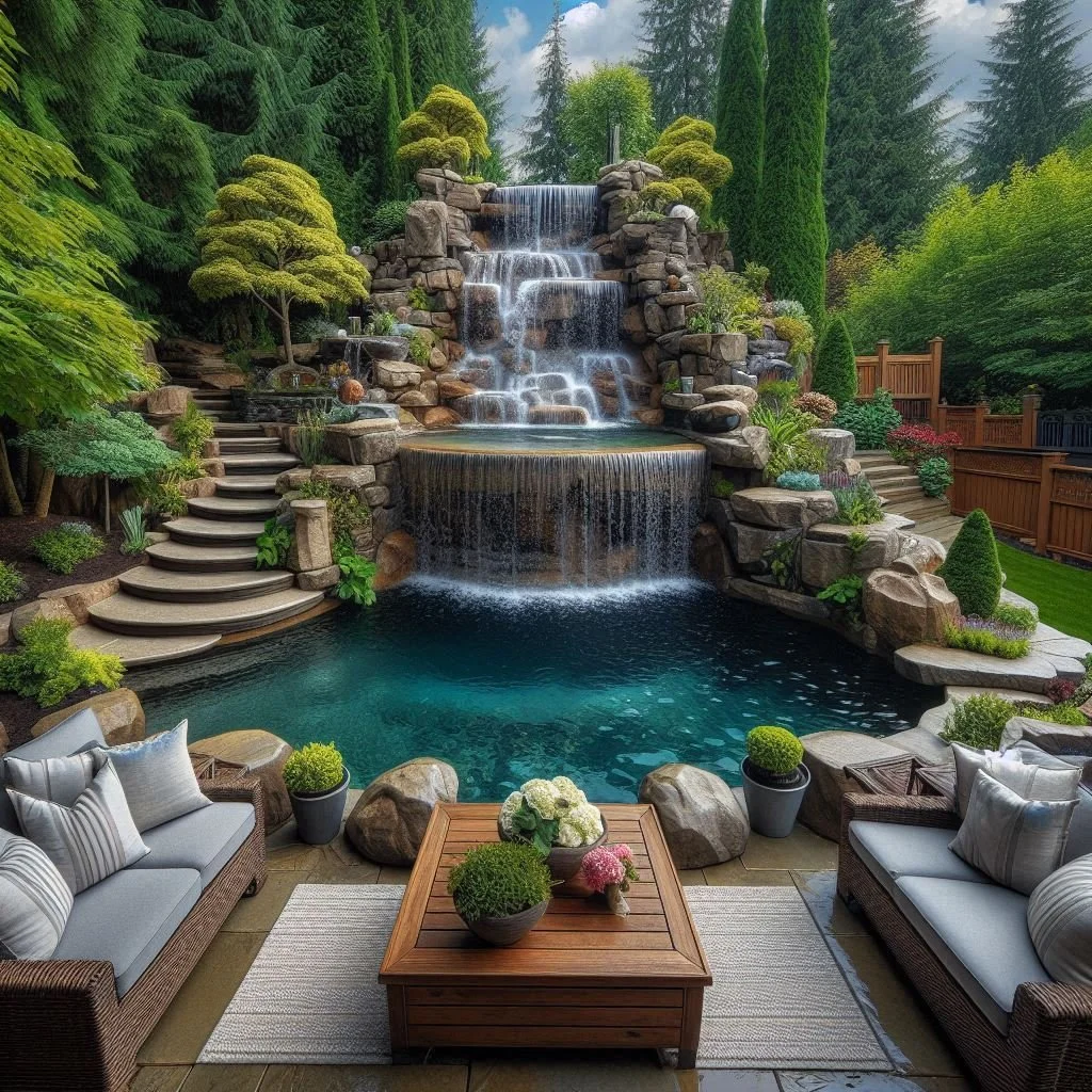 15 Stunning Waterfall Pool Ideas for Backyard Bliss