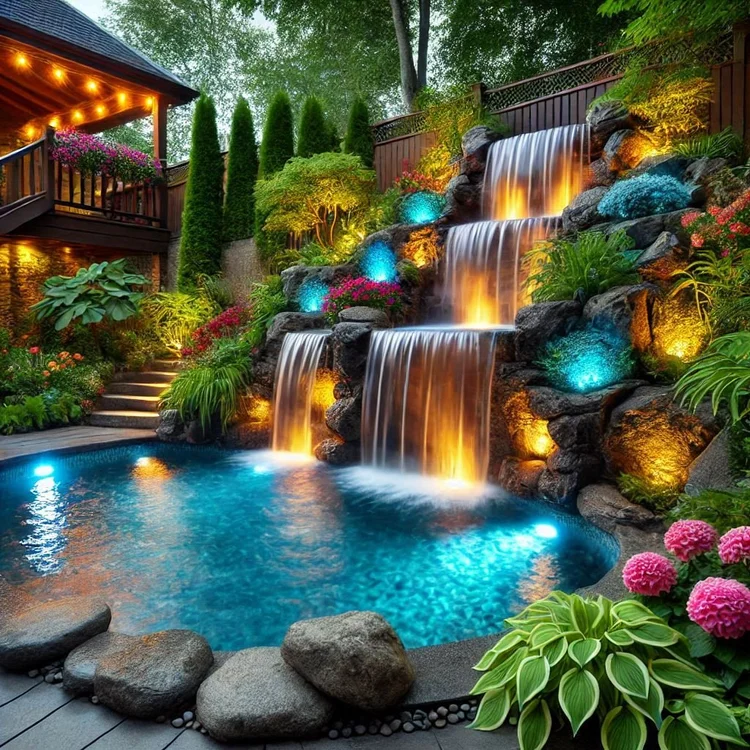 15 Stunning Waterfall Pool Ideas for Backyard Bliss