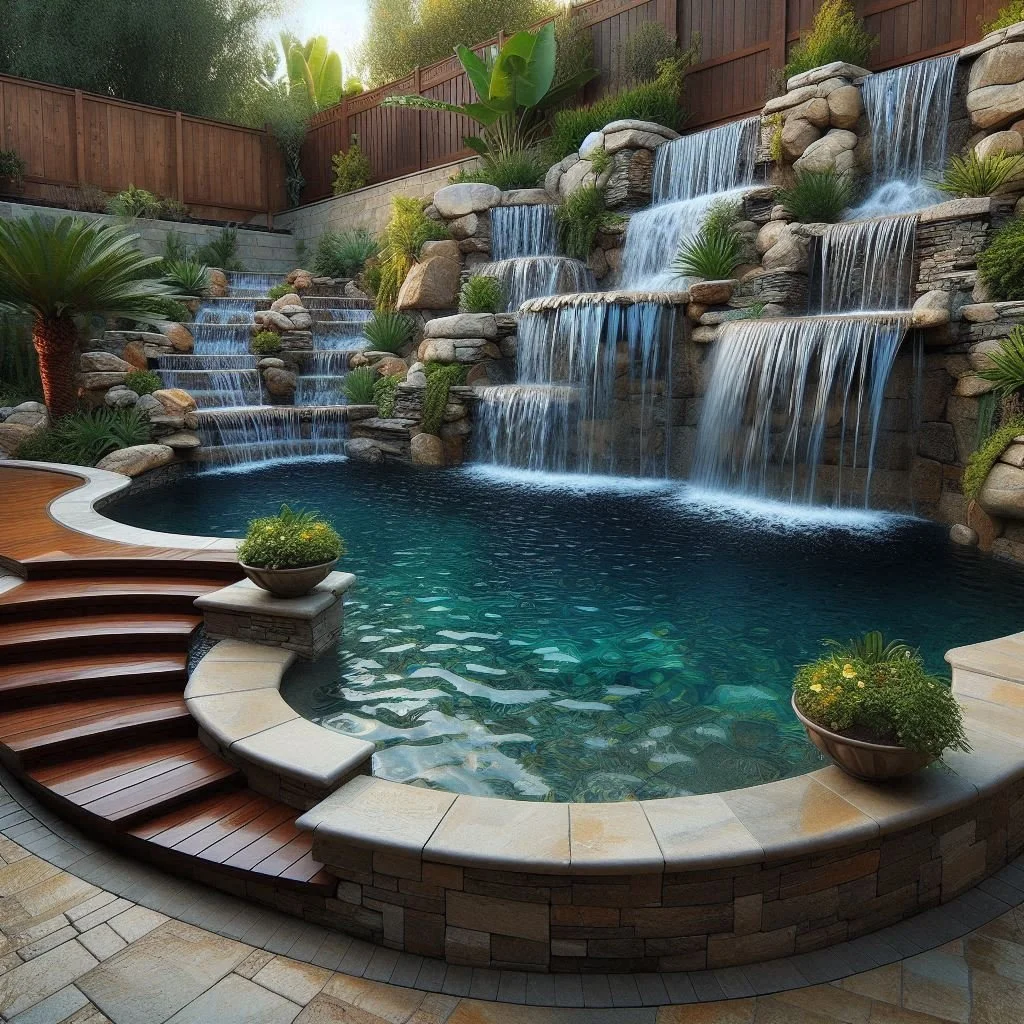 15 Stunning Waterfall Pool Ideas for Backyard Bliss