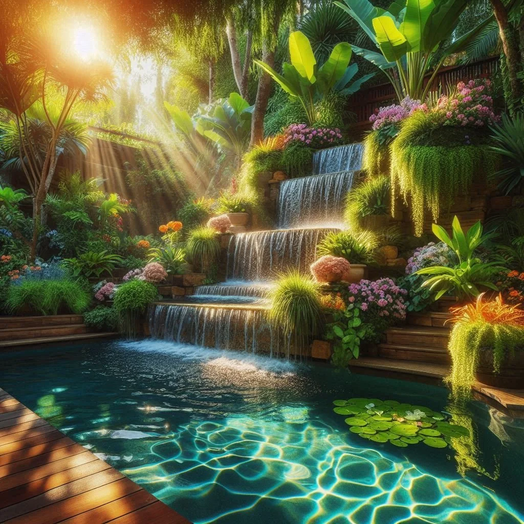 15 Stunning Waterfall Pool Ideas for Backyard Bliss