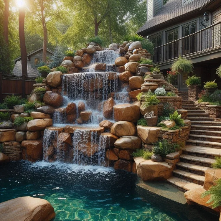 15 Stunning Waterfall Pool Ideas for Backyard Bliss