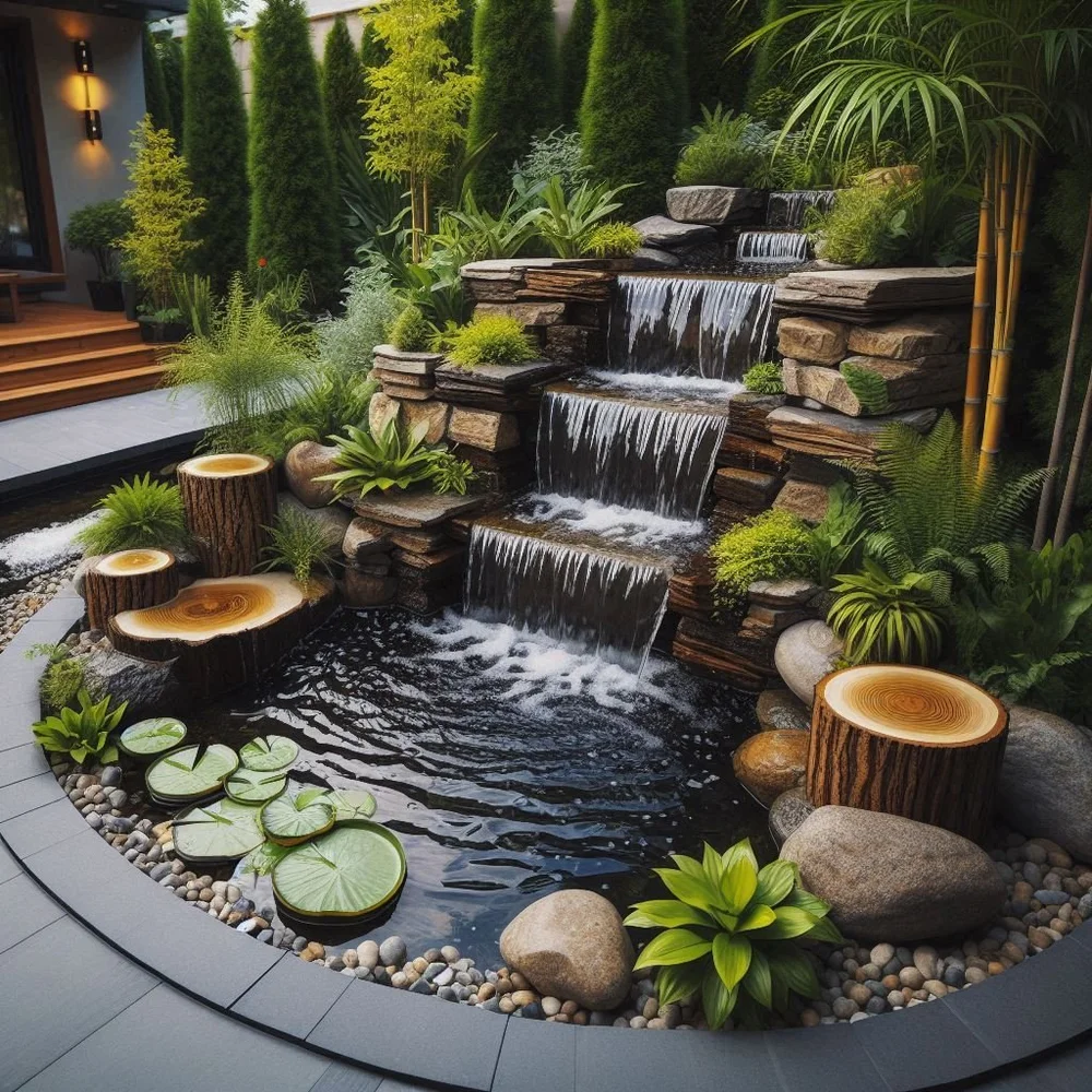 15 Stunning Small Ponds with Waterfalls for Your Yard