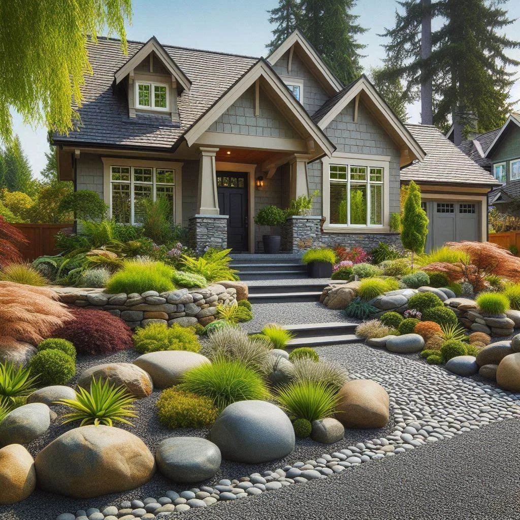 15 Front Yard Landscaping Ideas with Rocks