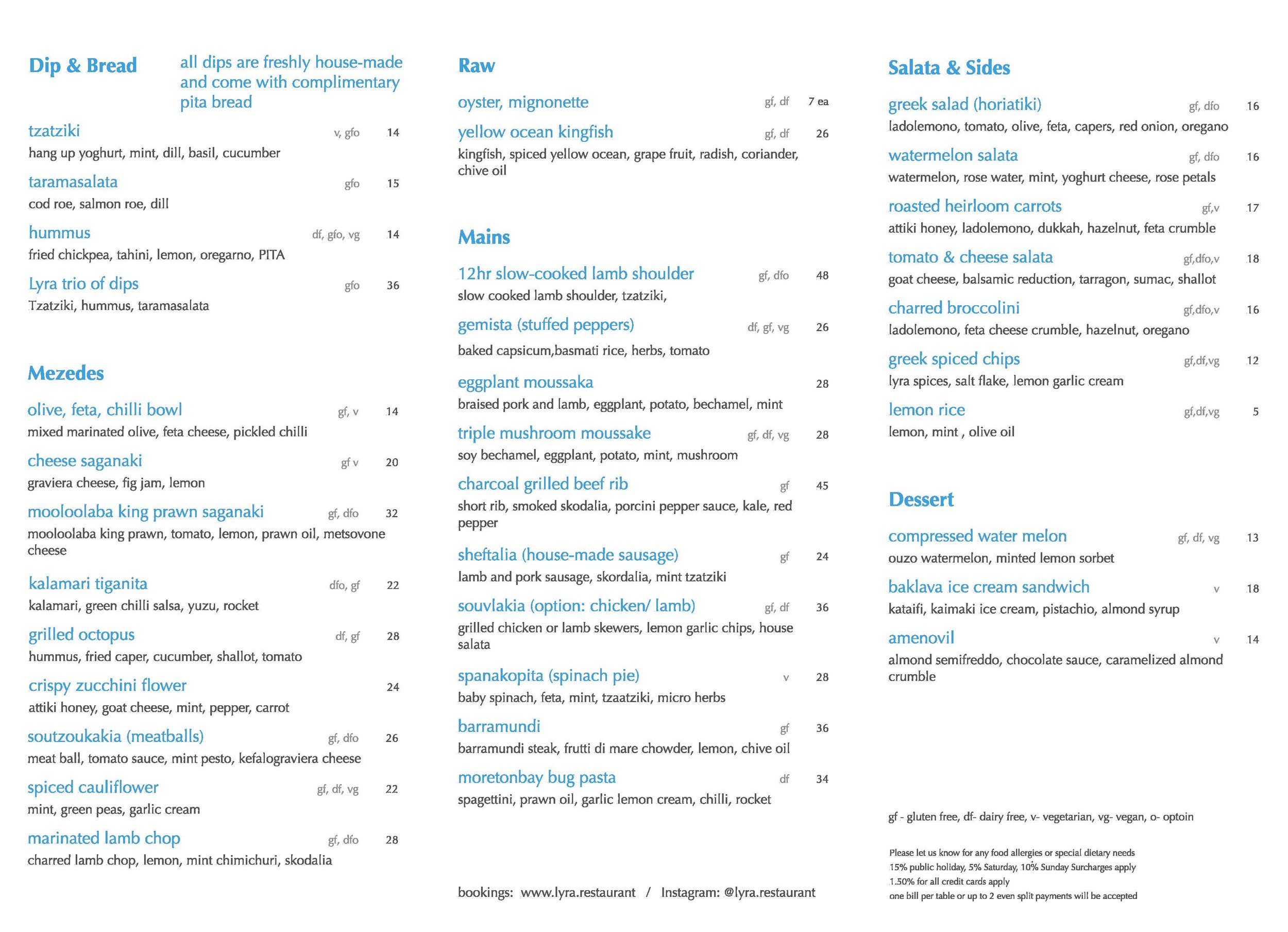 Lyra l Modern Greek Cuisine