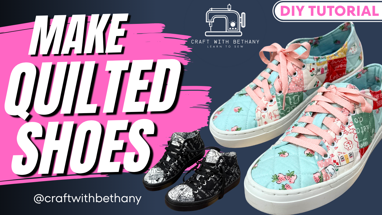 How to Sew Quilted Shoes | Step-by-Step DIY Fabric Shoe Tutorial by ...