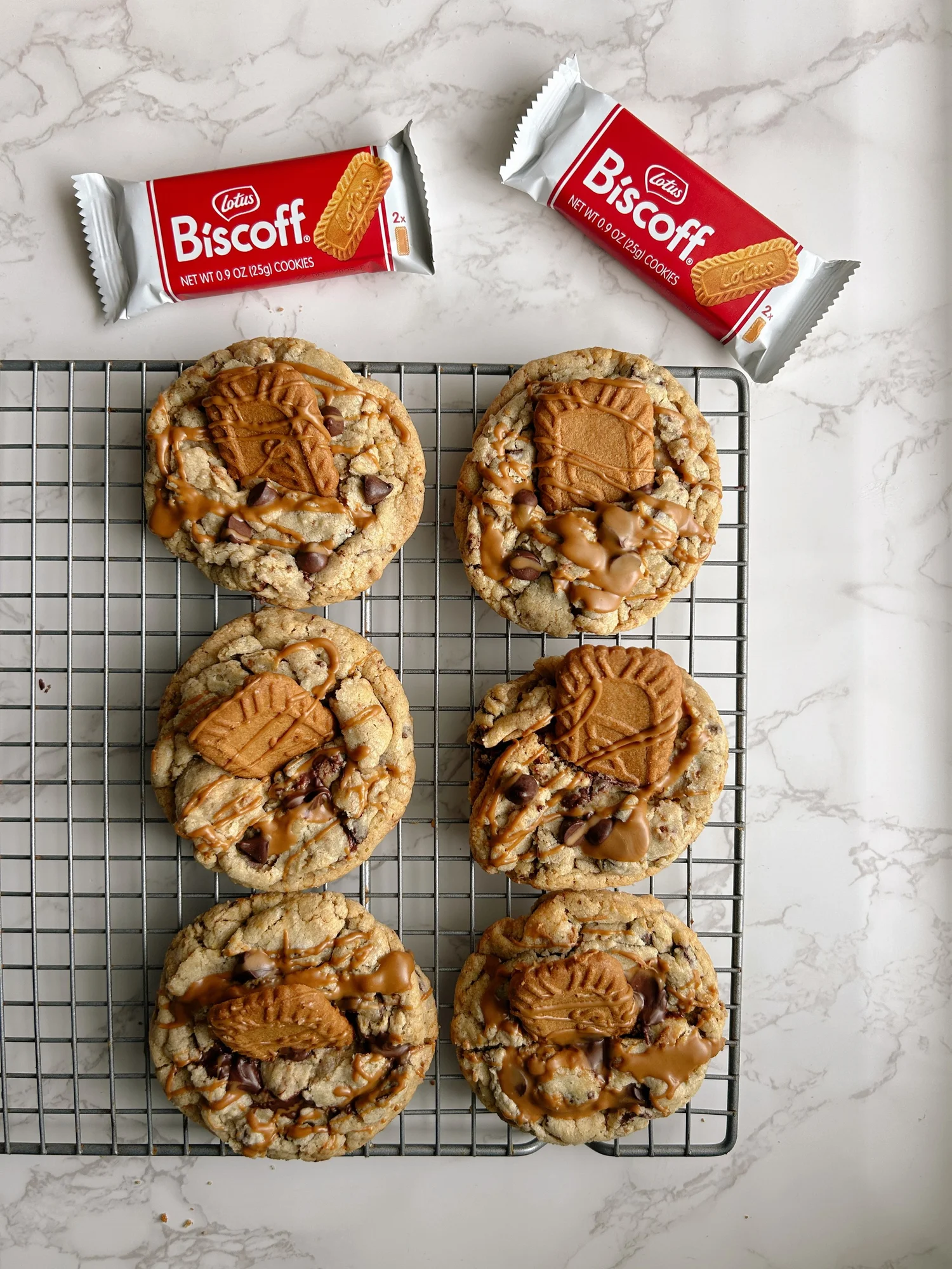 Biscoff Cookie Butter White Chocolate Chip Cookies — Samantha Chen Bakes