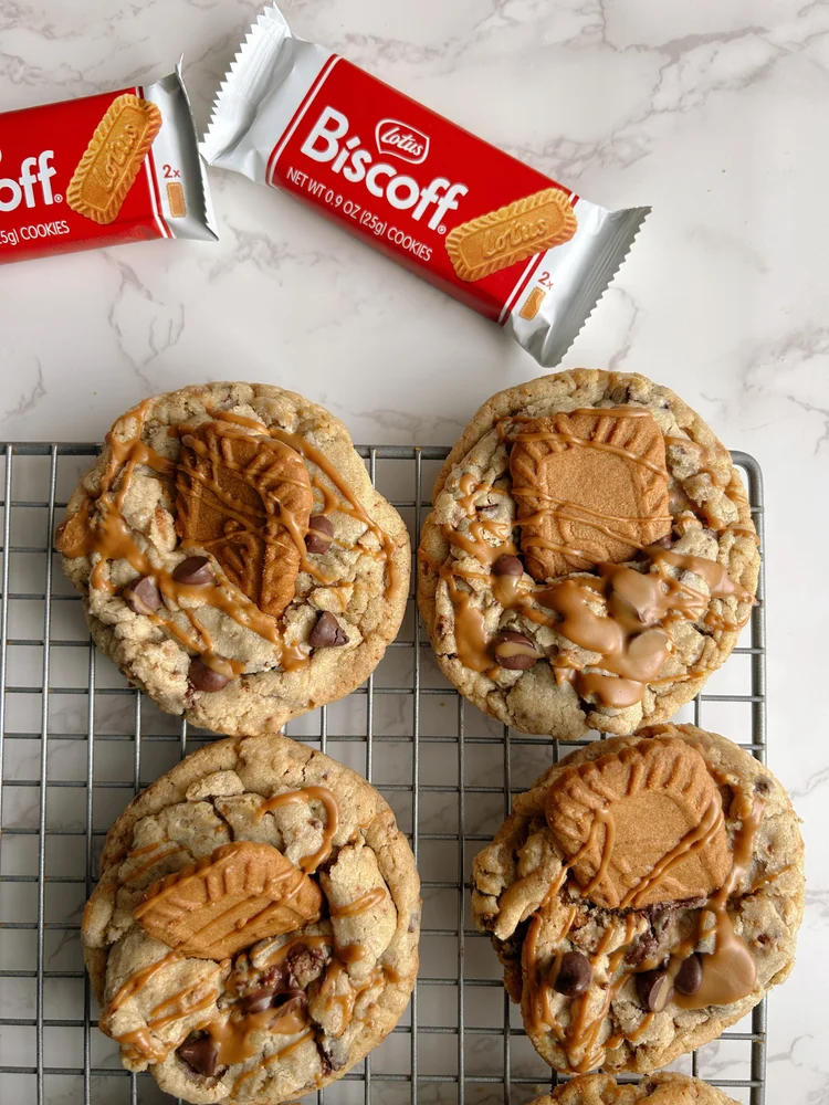 Biscoff Cookie Butter White Chocolate Chip Cookies — Samantha Chen Bakes