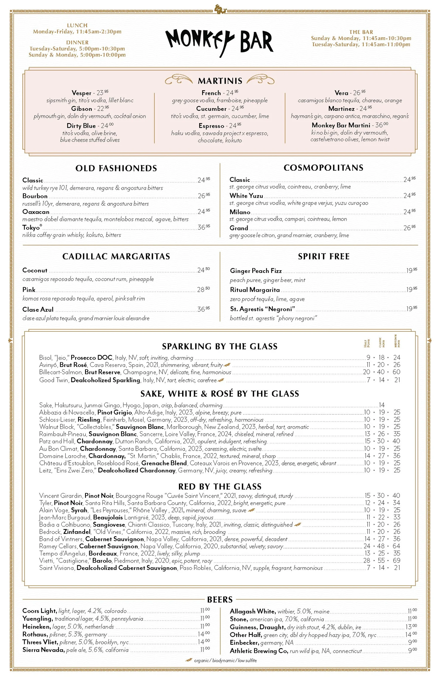 Food & Drink — Monkey Bar | Midtown NYC